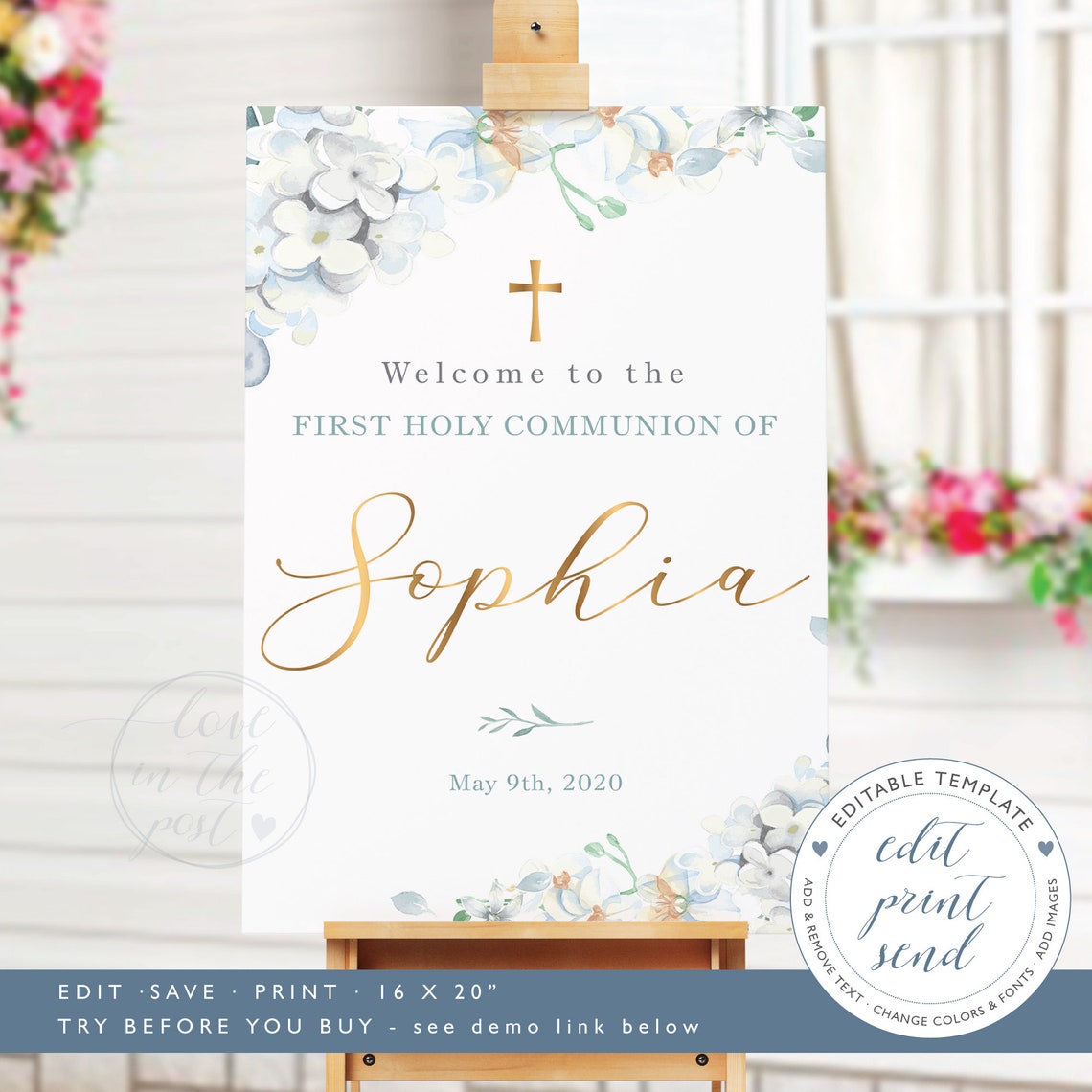 Welcome Sign Template First Holy Communion Welcome Poster - Etsy