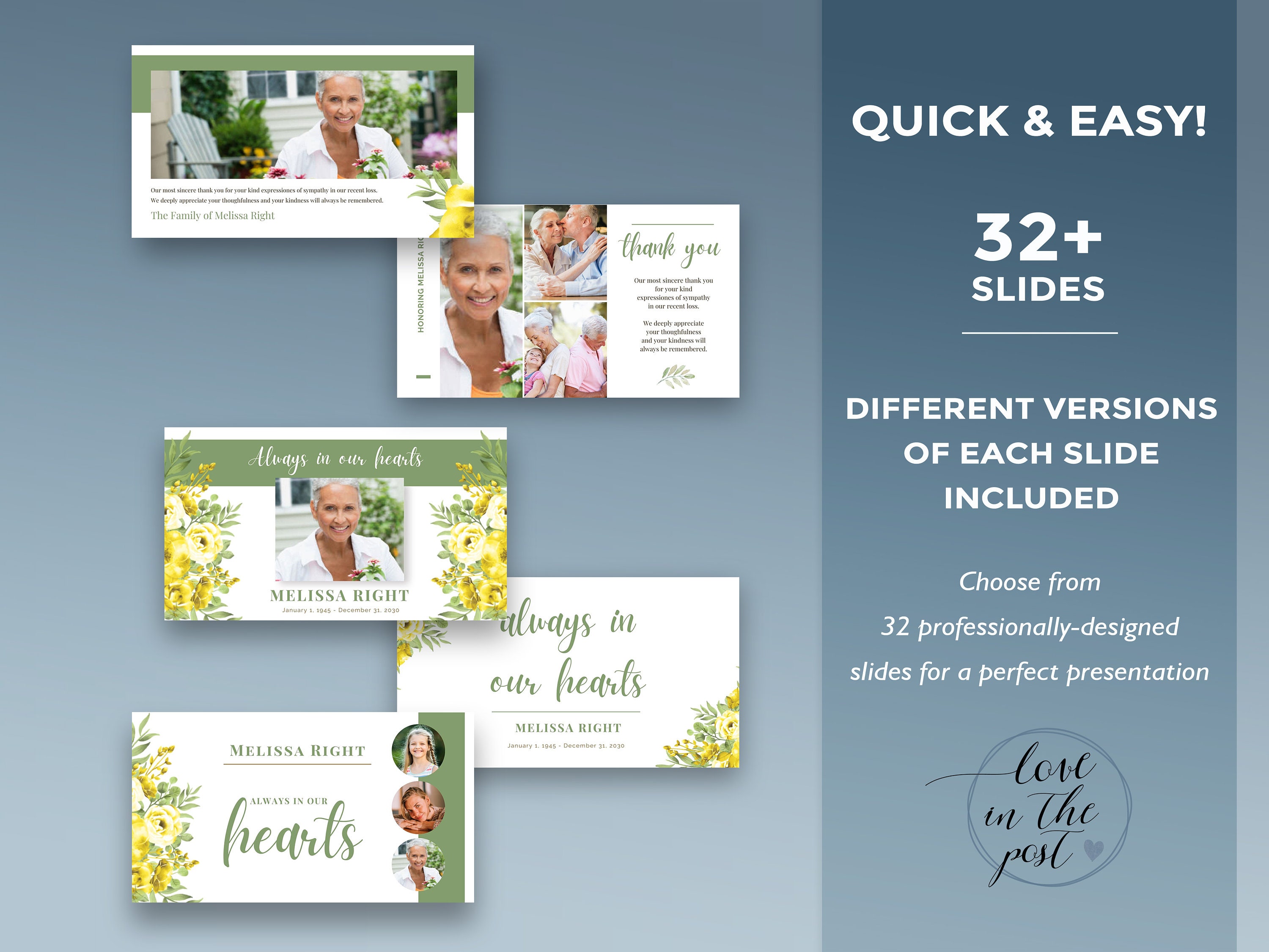 Celebration of Life Slideshow Template Memorial Video With - Etsy