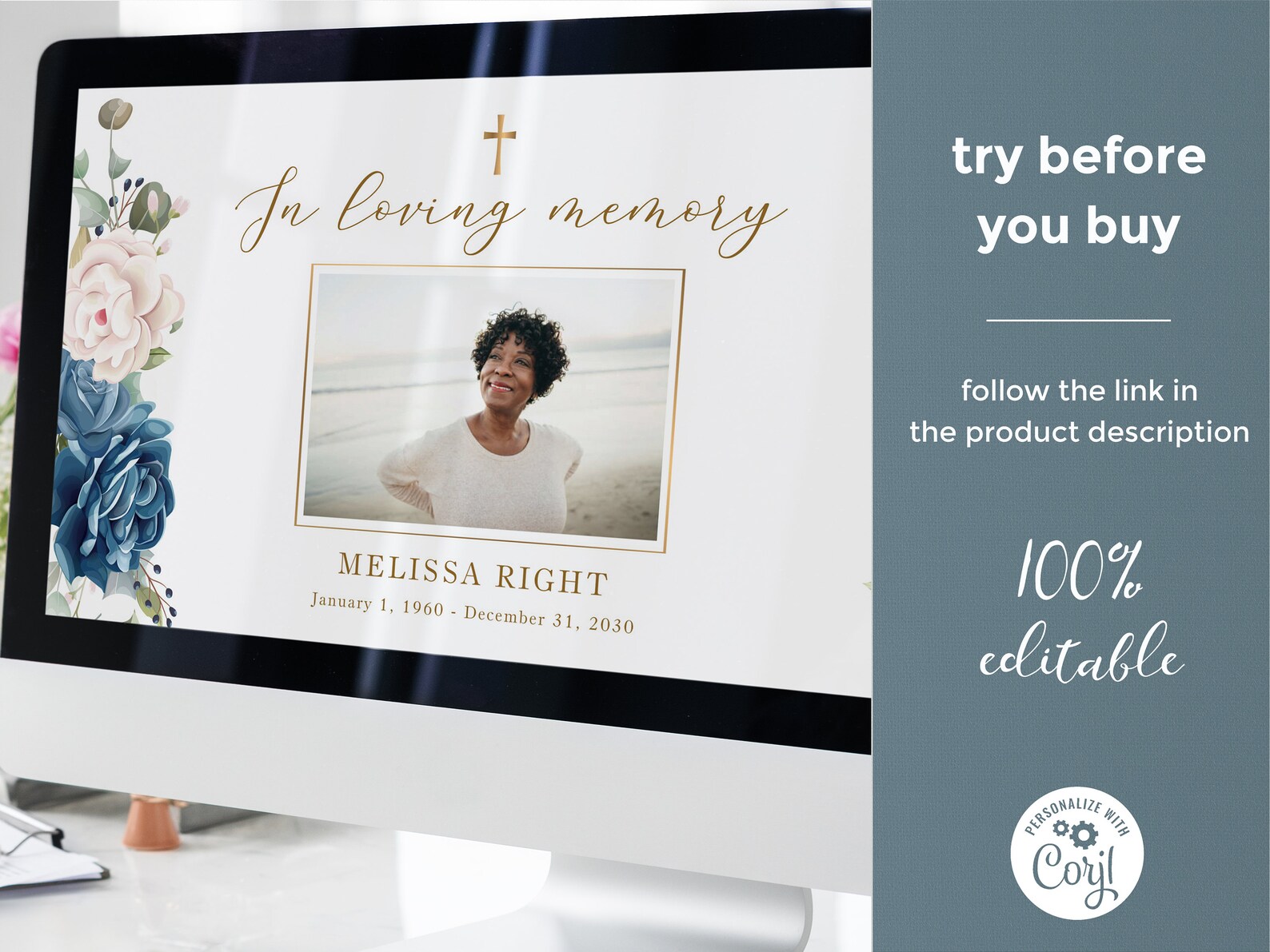 Virtual funeral background ZOOM template for virtual memorial | Etsy