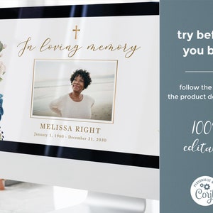 Virtual Funeral Background, ZOOM Template for Virtual Memorial Service ...