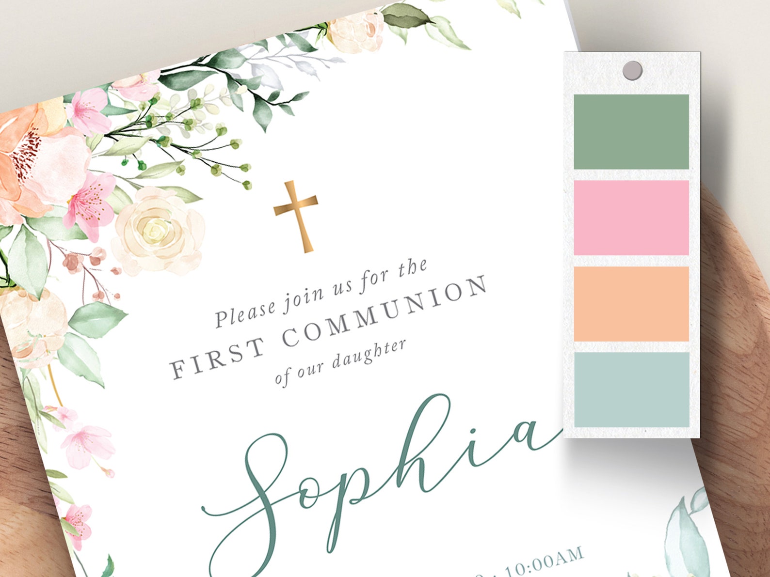 Editable First Communion Templates Set for Girl Holy - Etsy