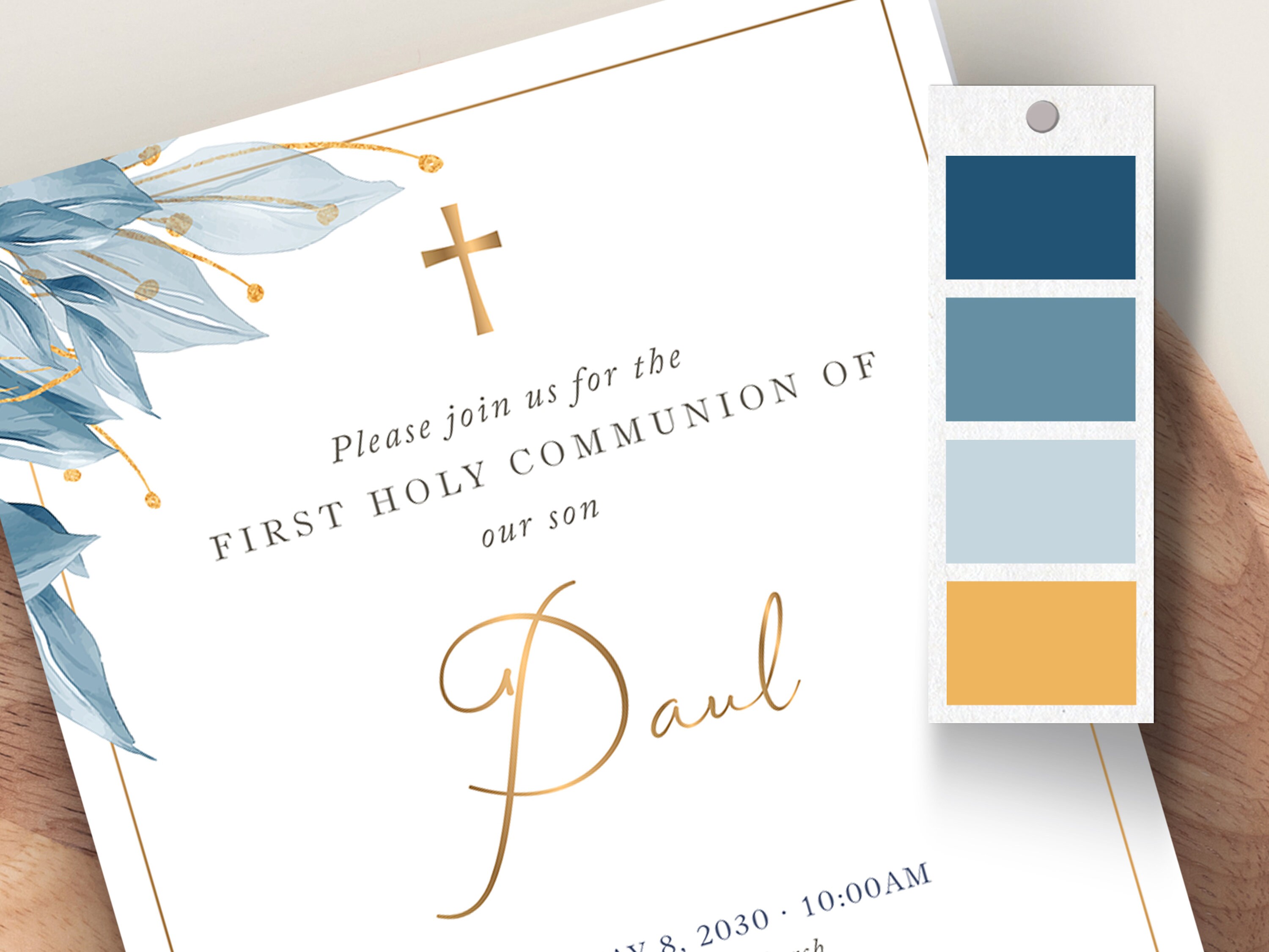 Boy First Communion Templates Set Holy Communion Invitation - Etsy