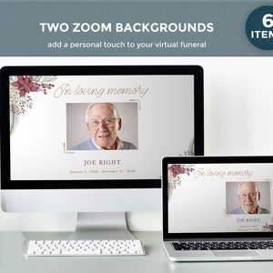Christmas E-funeral Templates Bundle, Zoom Funeral Background, Virtual ...