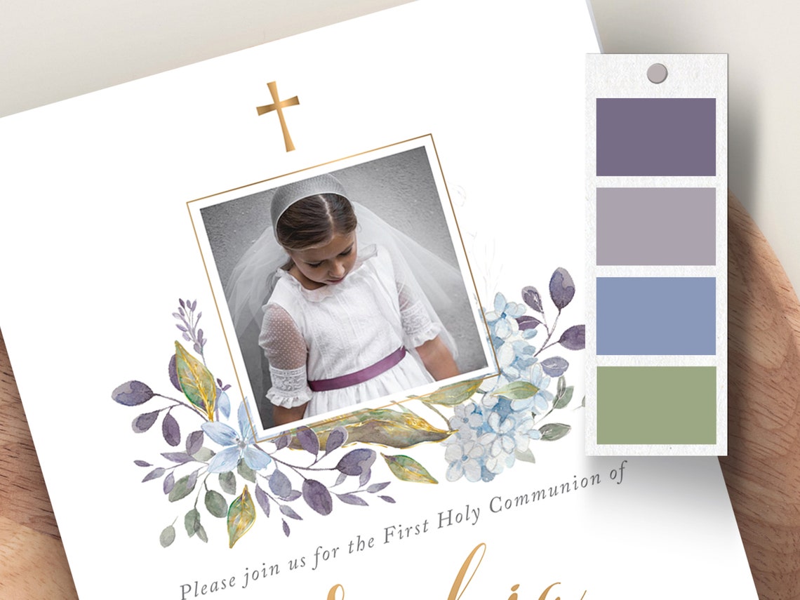 Editable First Communion Templates Set for Girl Holy | Etsy