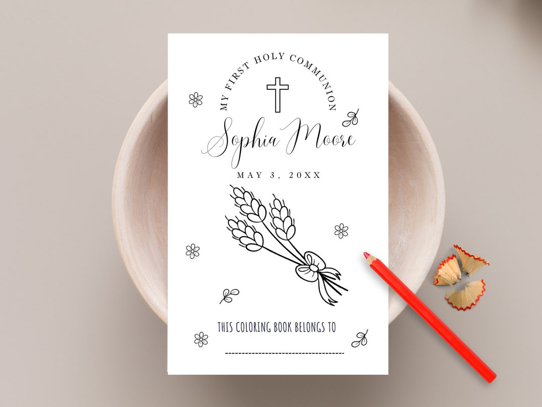 First Communion Activity Book for Kids | Editable and Printable Bible ...
