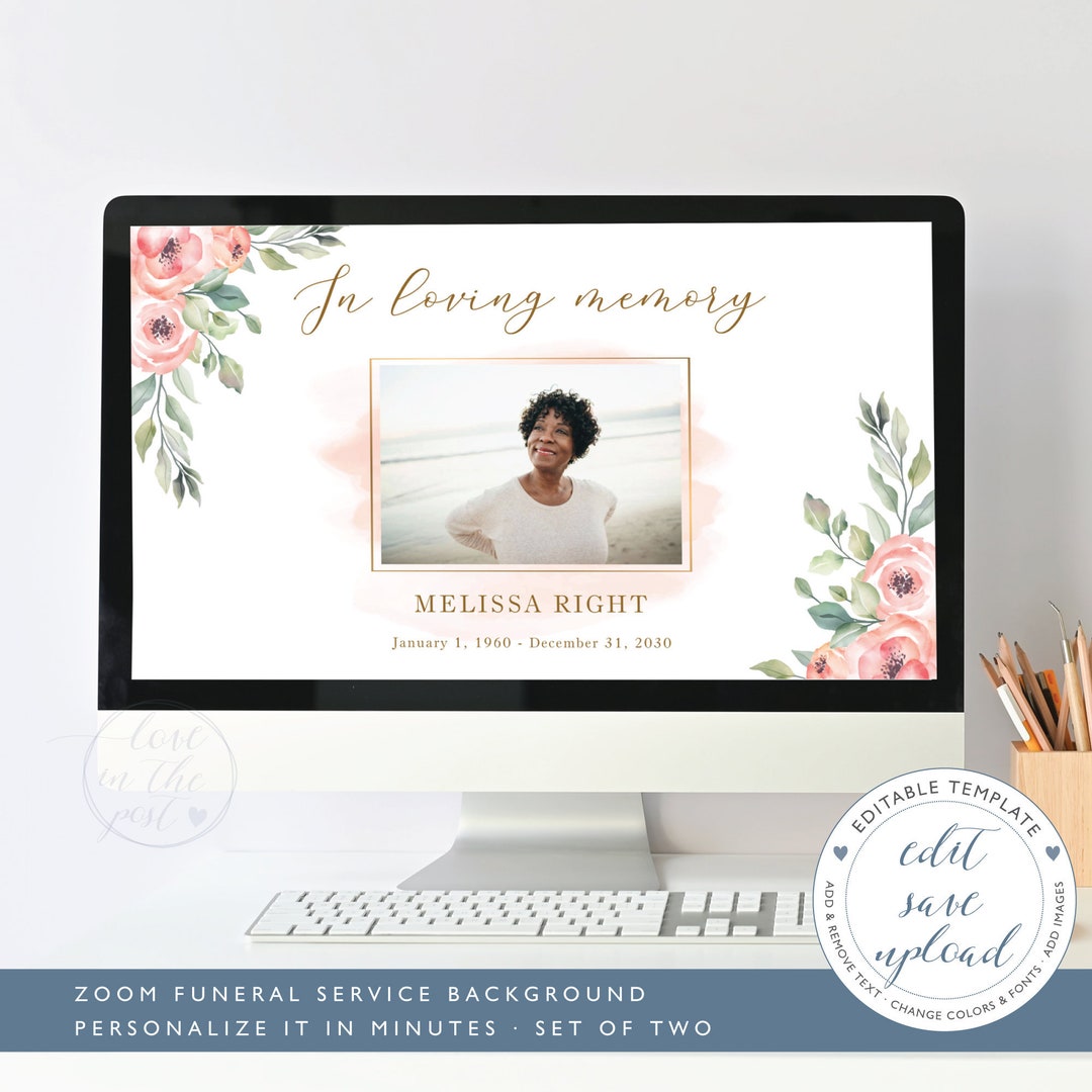 Virtual Funeral Background, ZOOM Template for Virtual Memorial Service ...