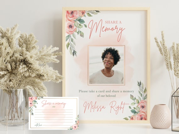 Share a Memory Editable Sign Card Share a Memory Printable | Etsy