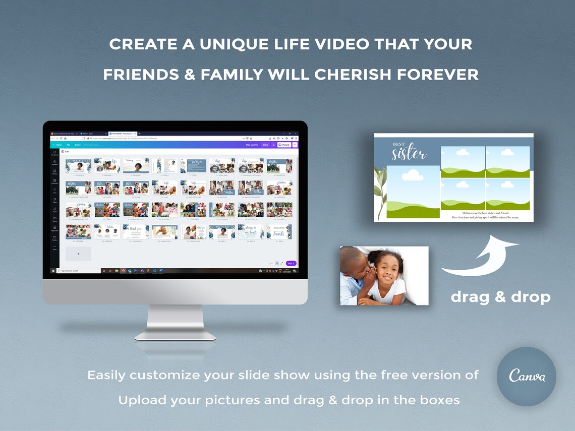 Editable Funeral Slideshow Template, Memorial Video Template, Life ...
