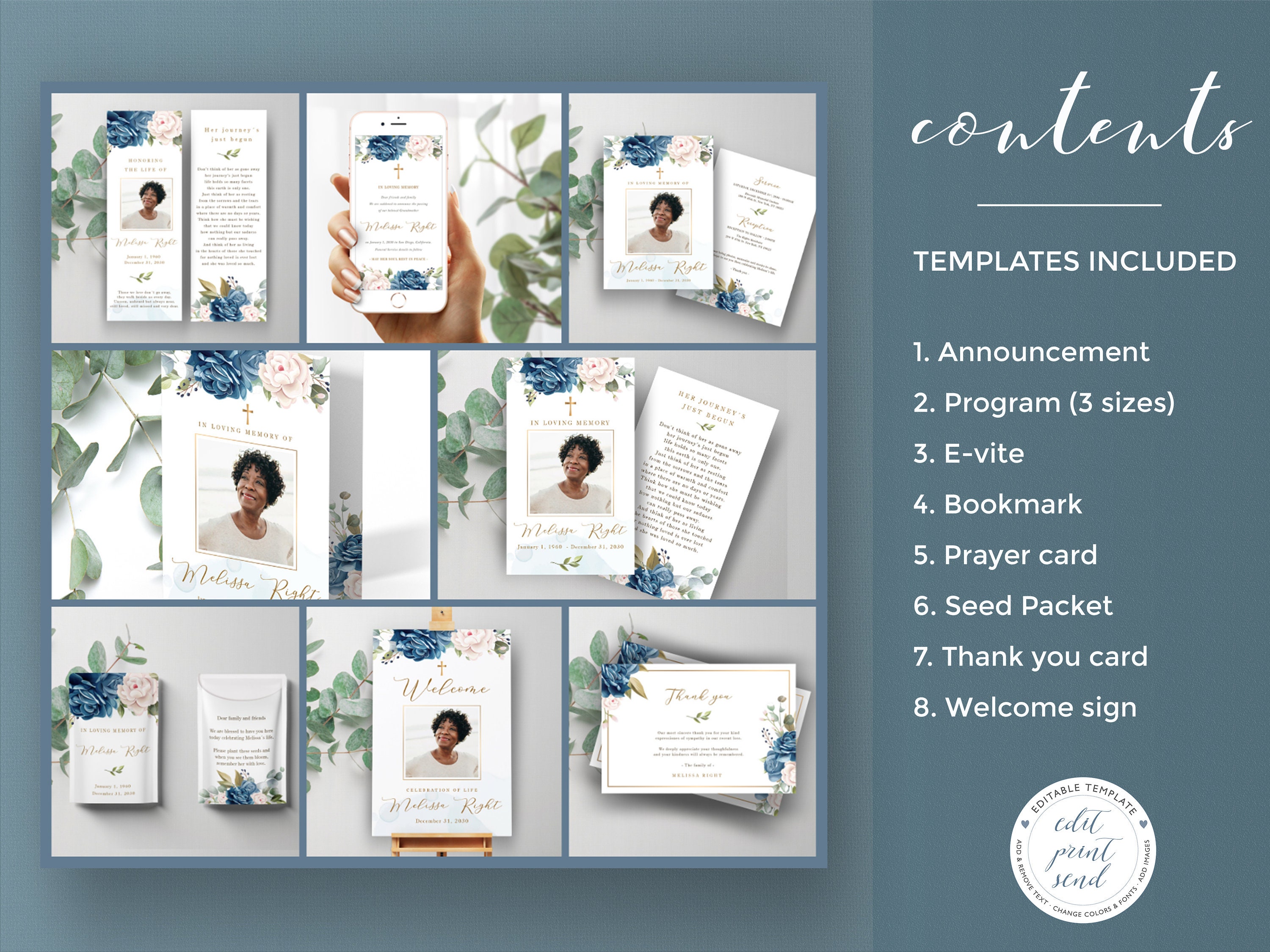 Virtual funeral background ZOOM template for virtual memorial | Etsy