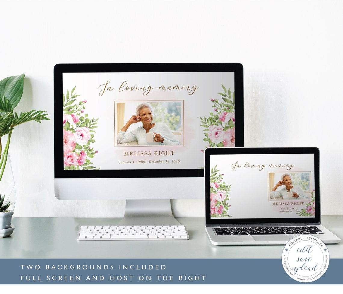 Zoom Funeral Background Template for Virtual Memorial - Etsy Canada