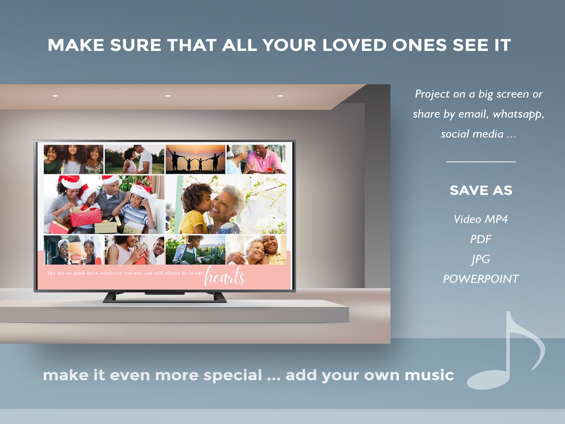 Celebration of Life Slideshow Memorial Video Template Life - Etsy
