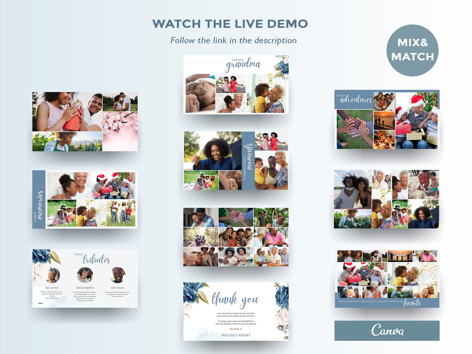 Editable Funeral Slideshow Template, Memorial Video Template, Life ...