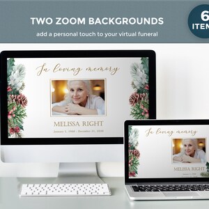 Christmas E-funeral Templates Bundle, Zoom Funeral Background, Virtual ...