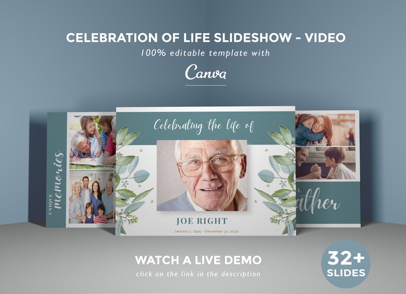 Electronic Funeral Screensaver Templates for Man ZOOM | Etsy