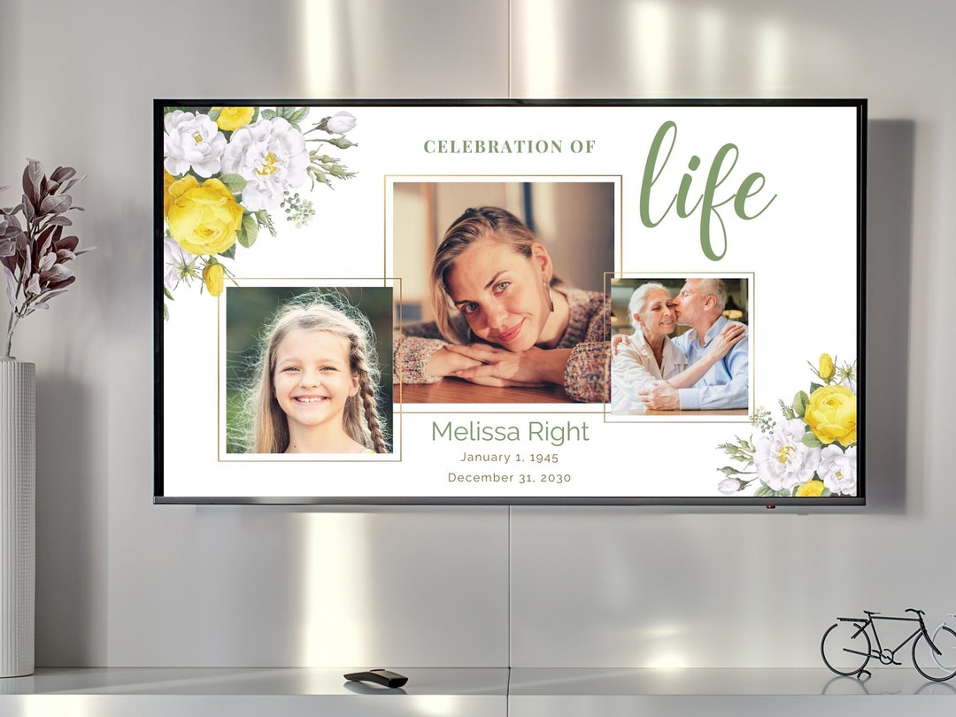 Memorial Slideshow With Yellow Roses With Music, Celebration of Life ...
