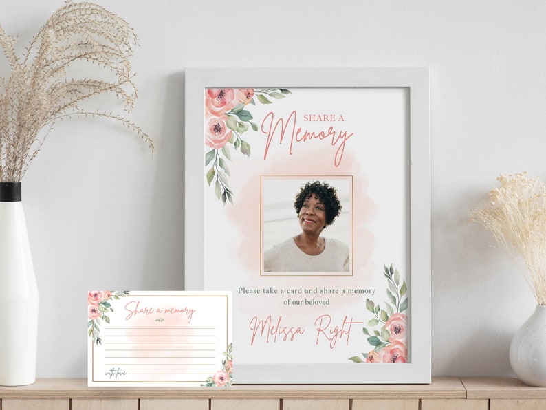 Share a Memory Editable Sign + Card, Share a Memory Printable With ...