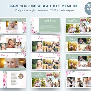 Funeral Slideshow Template With Music, Femenine Memorial Video Template ...