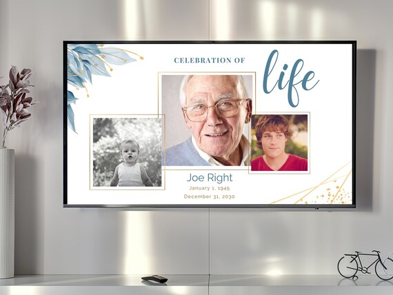 Funeral Photo Video Template for Man Memorial Service - Etsy