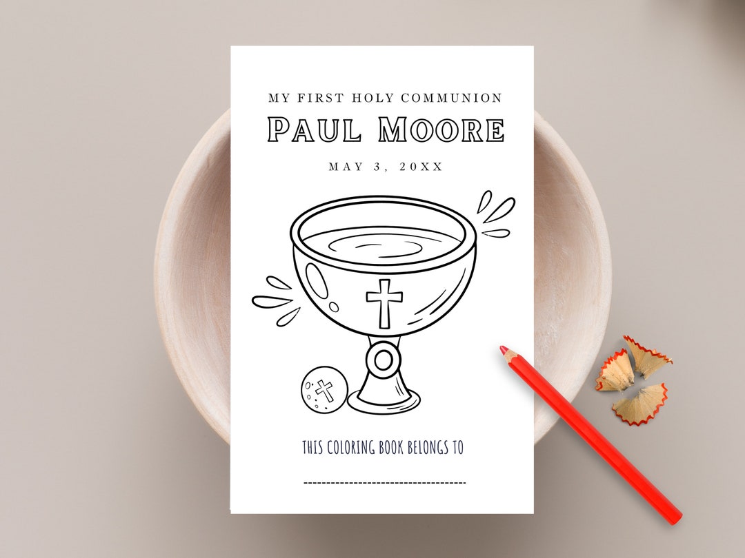 First Communion Activity Book for Kids | Editable and Printable Bible ...