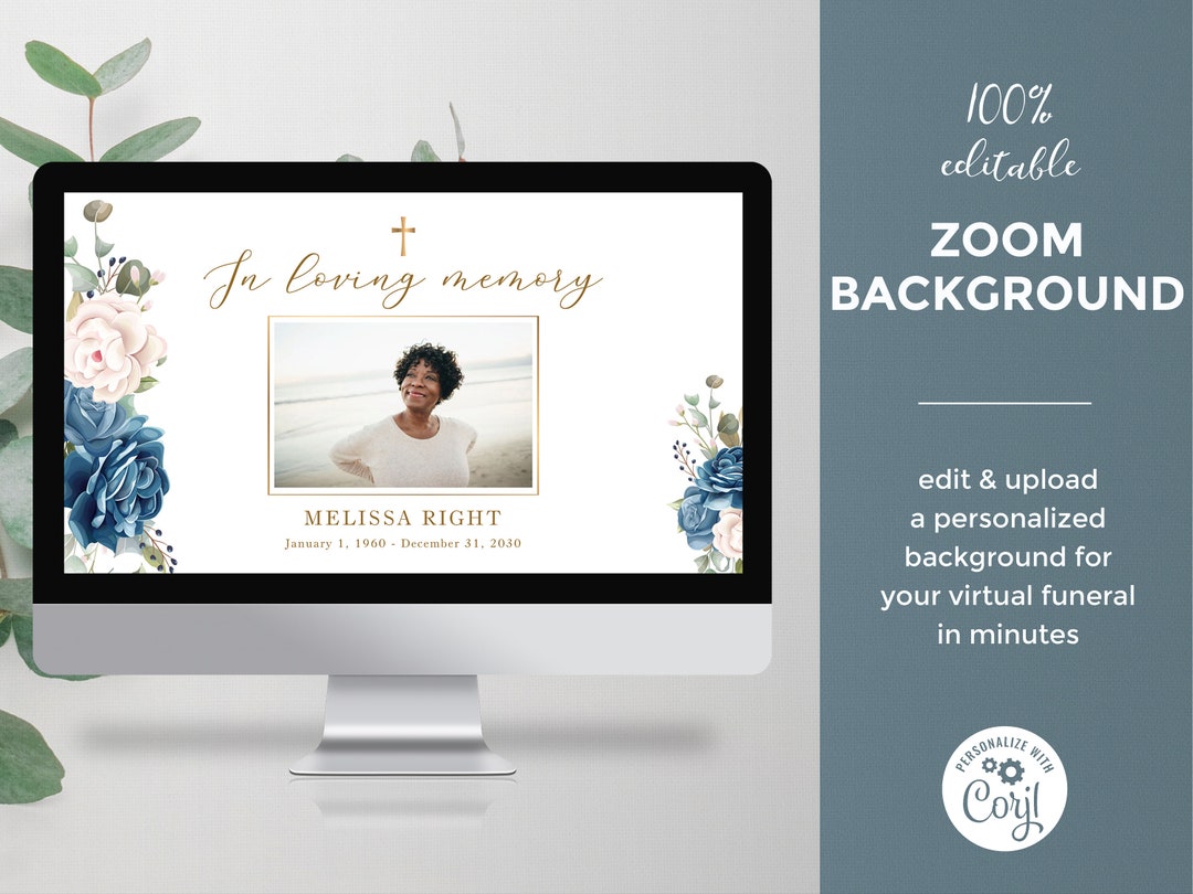 Virtual Funeral Background, ZOOM Template for Virtual Memorial Service ...