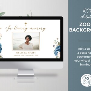 Virtual Funeral Background, ZOOM Template for Virtual Memorial Service ...