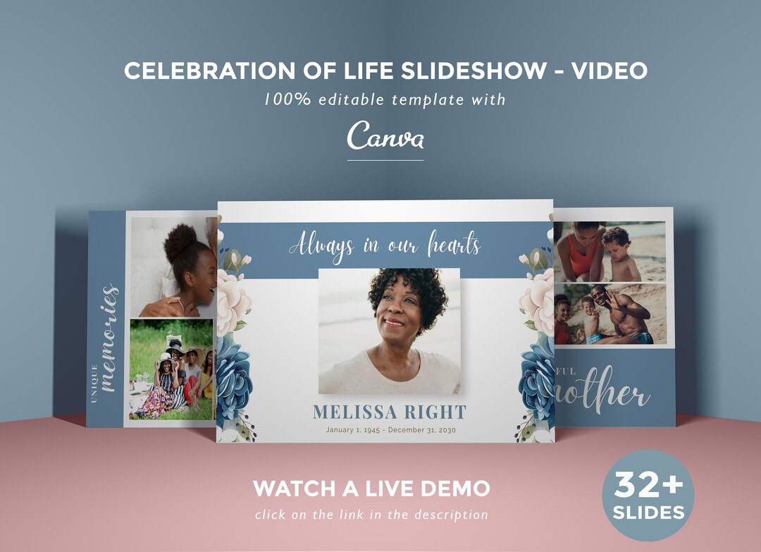 Funeral Slideshow Template, Memorial Video Template, Life Tribute ...