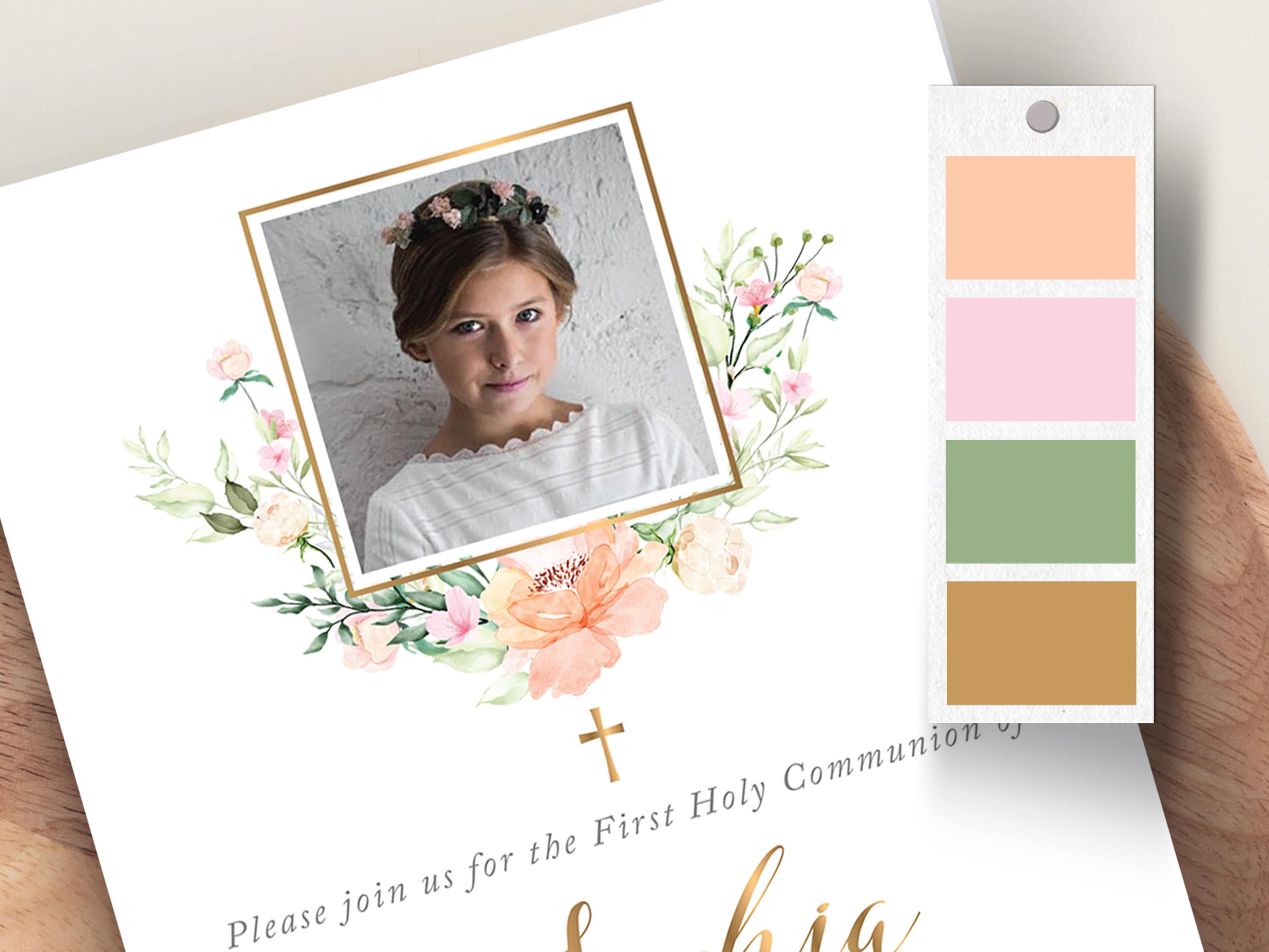 Editable First Communion Templates Set for Girl Holy | Etsy