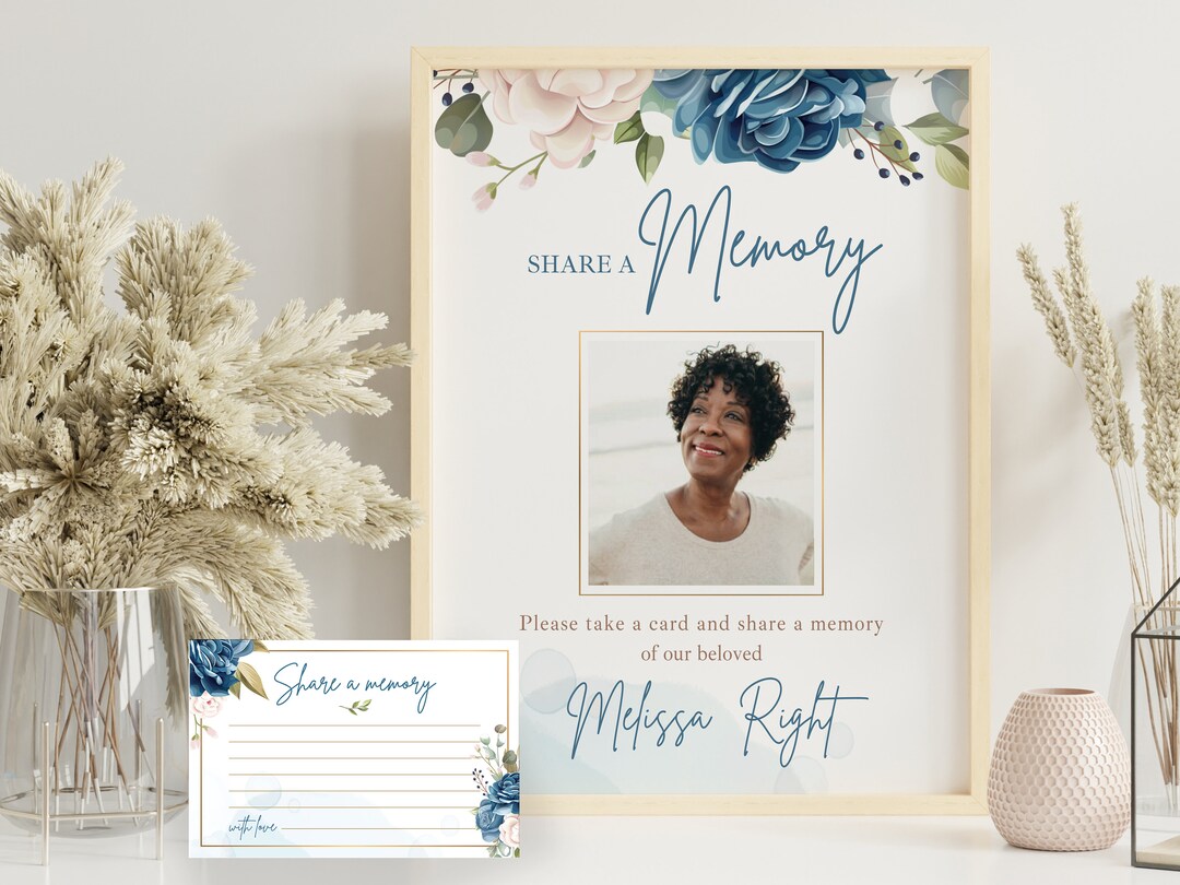 Share a Memory Photo Sign + Card Template, Share a Memory Printable ...