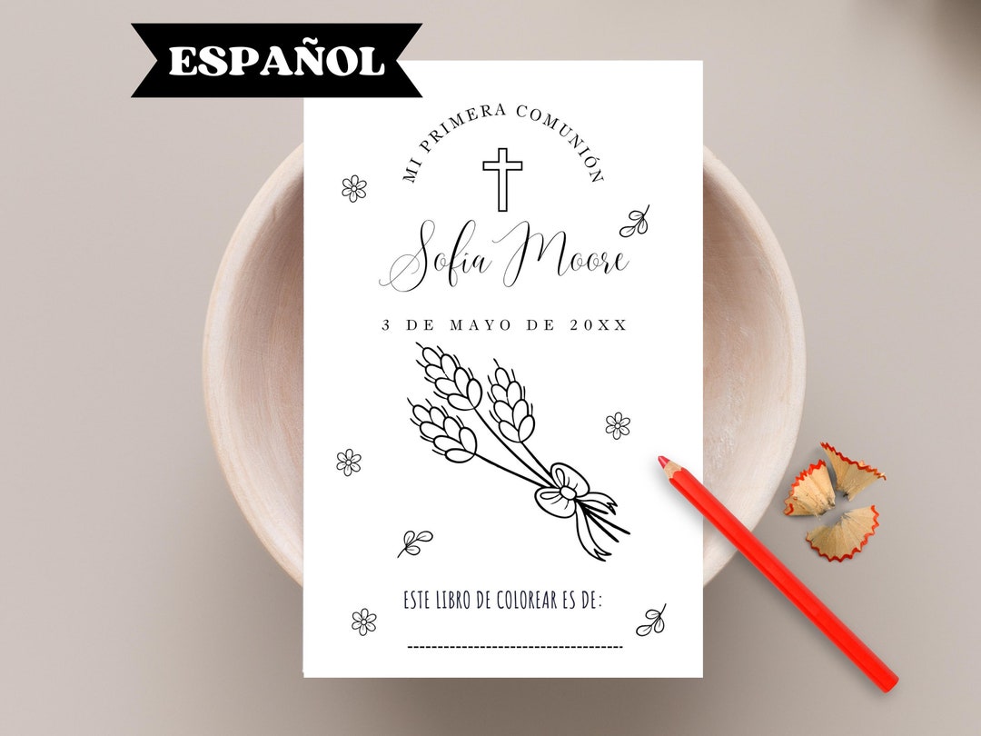 SPANISH Editable and Printable First Communion Activity Book for Kids ...