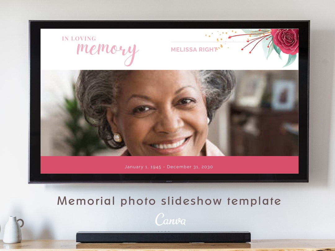 Editable Funeral Slideshow Template for Woman With Music, Memorial ...