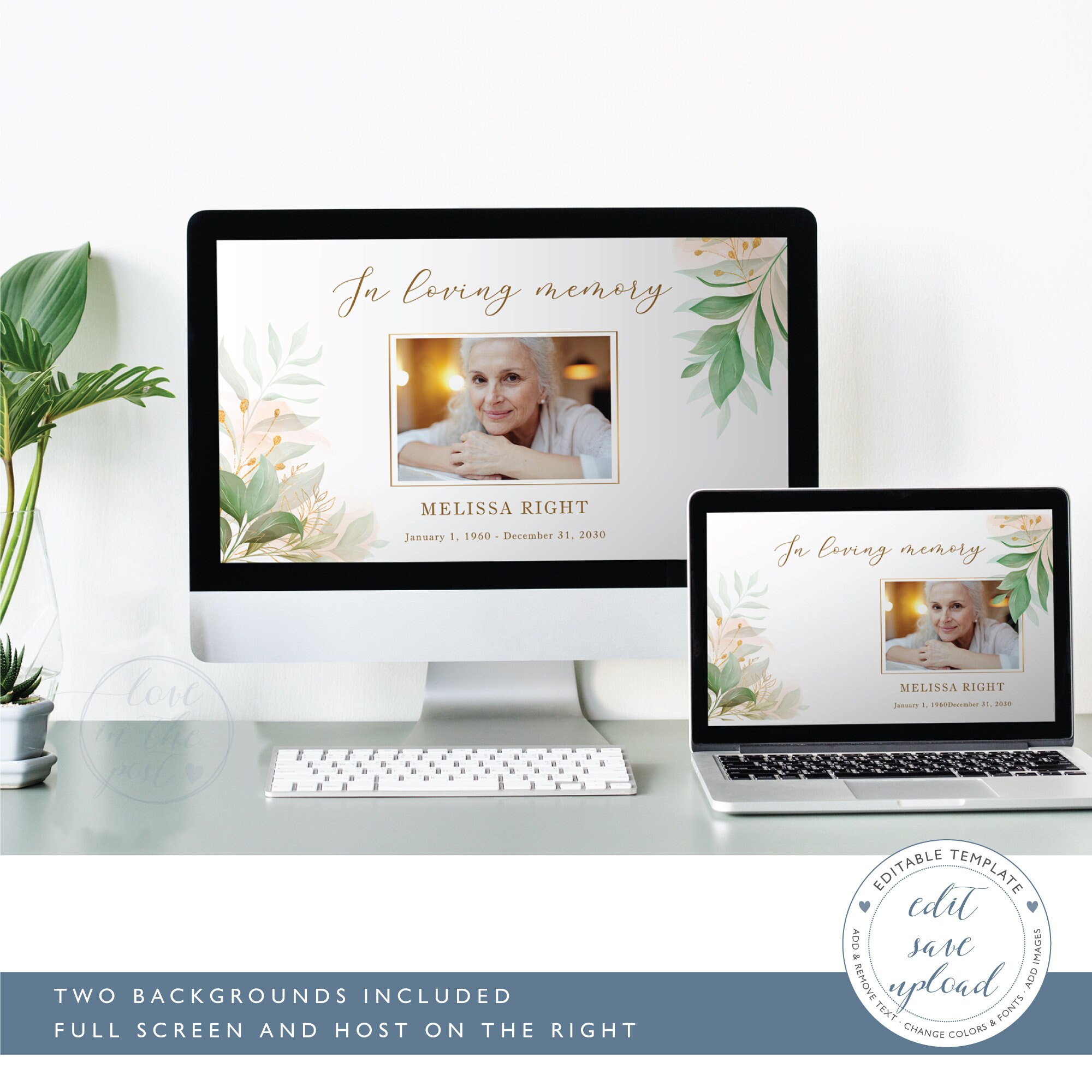 ZOOM Funeral Background ZOOM Template for Virtual Memorial | Etsy