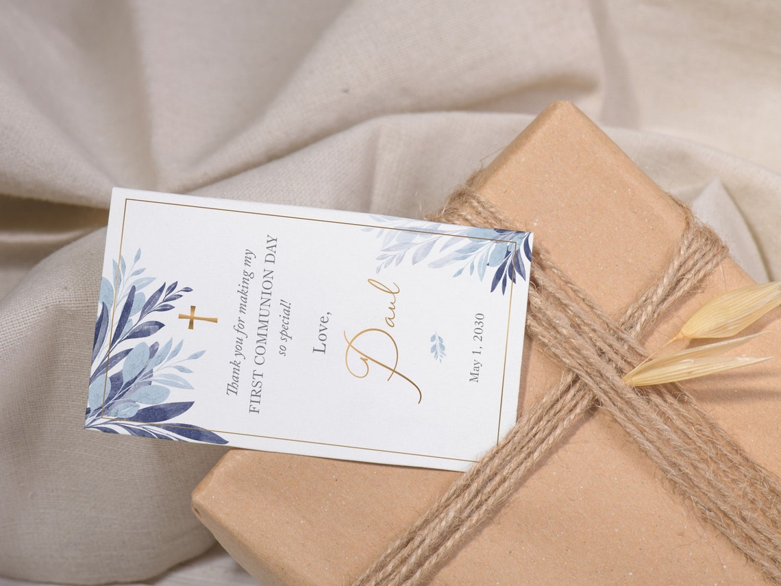 Editable First Communion Tag Template for Boy Favor Tag for - Etsy