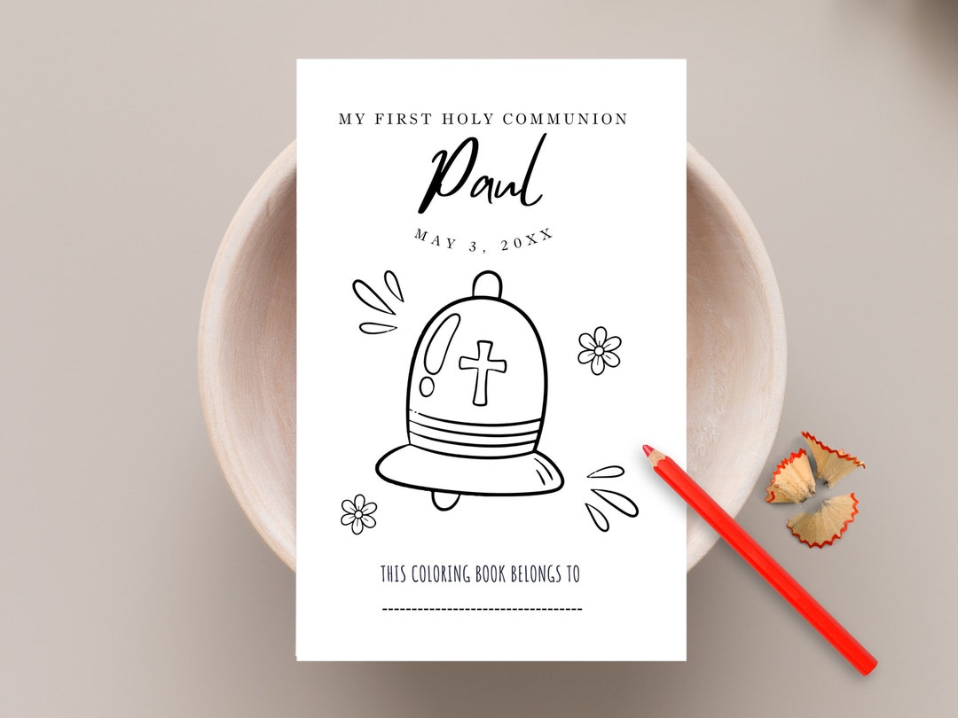 Personalized First Communion Coloring Pagesfor Kids | Editable and ...