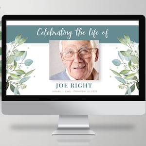 Electronic Funeral Screensaver Templates for Man, ZOOM Memorial ...