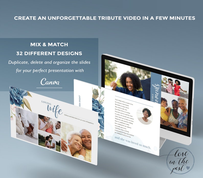Funeral Slideshow Template Memorial Video Template Life - Etsy
