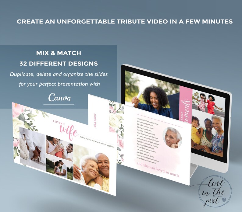 Celebration of Life Slideshow for Woman Memorial Video - Etsy