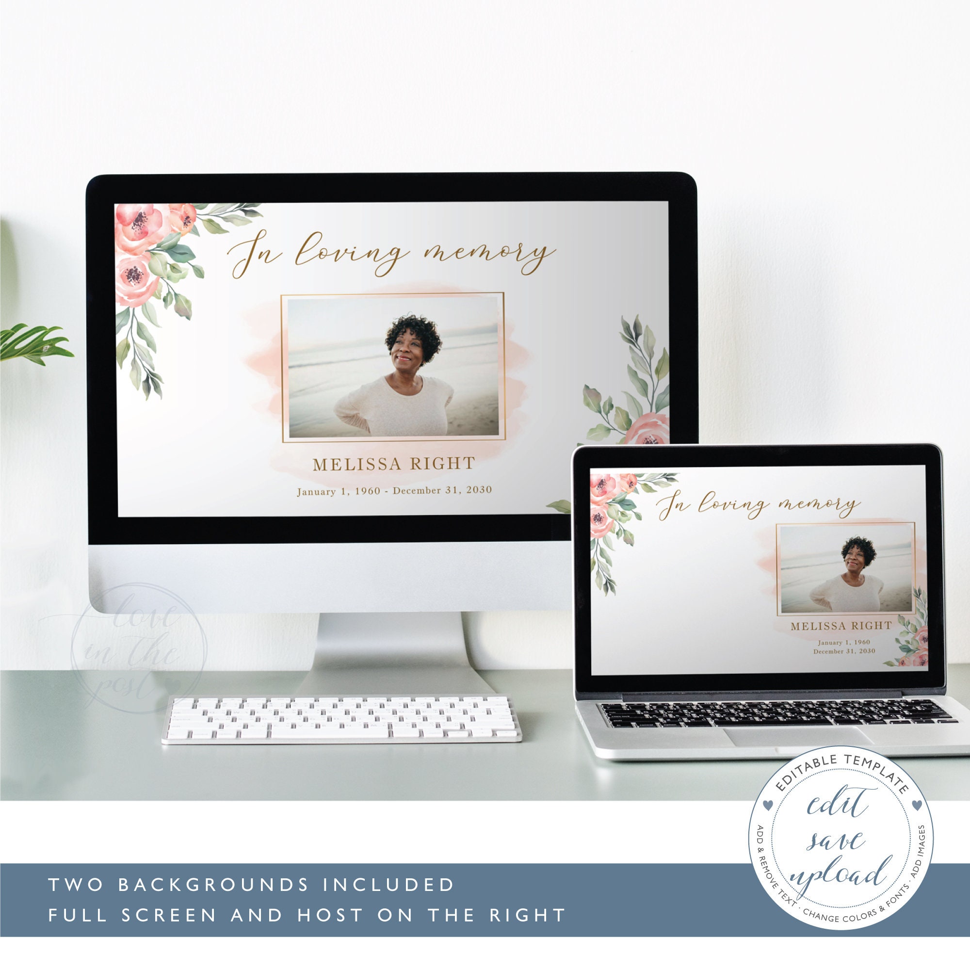 Virtual Funeral Background ZOOM Template for Virtual Memorial | Etsy