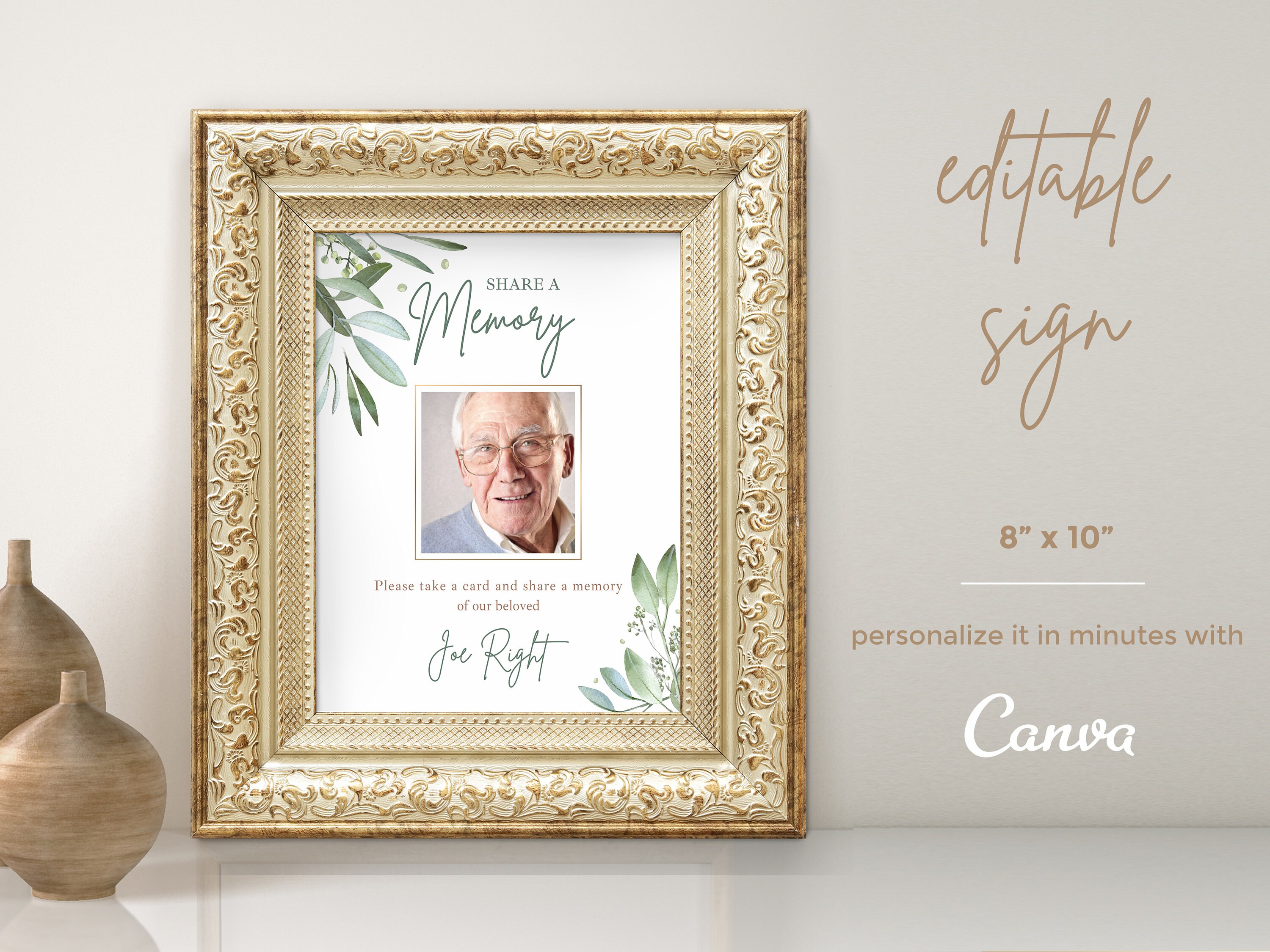 Share a Memory Editable Sign and Card for Man Printable With | Etsy