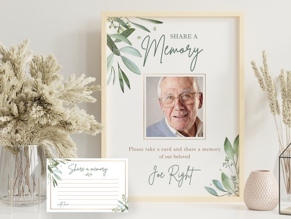 Share a Memory Editable Sign and Card for Man Printable With | Etsy