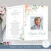 Watercolor Floral Funeral Program, Celebration of Life Floral Program ...