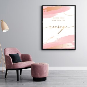 Courage Scripture Wall Art Christian Encouraging Print - Etsy