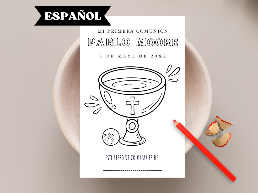 SPANISH Editable and Printable First Communion Activity Book for Kids ...