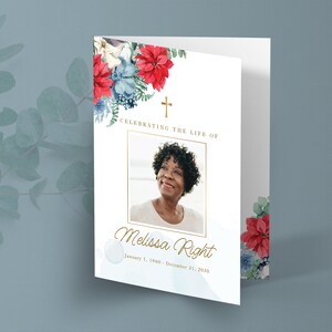Christmas Funeral Program Template Celebration of Life | Etsy