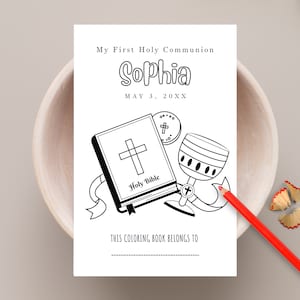 Printable First Communion Coloring Pages for Kids | Editable Cover ...
