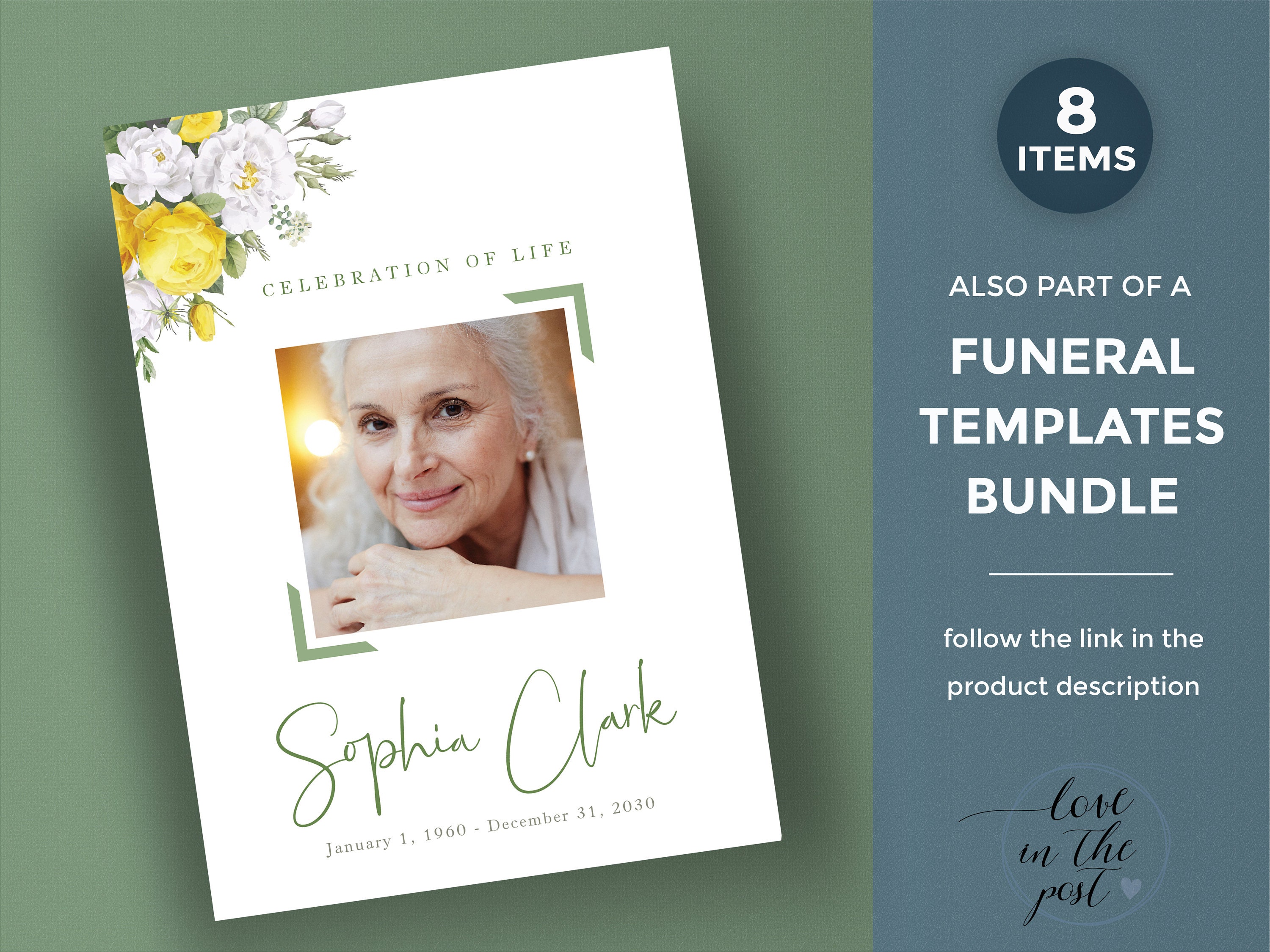 Yellow Roses Memorial Card for Remembrance Funeral Prayer - Etsy