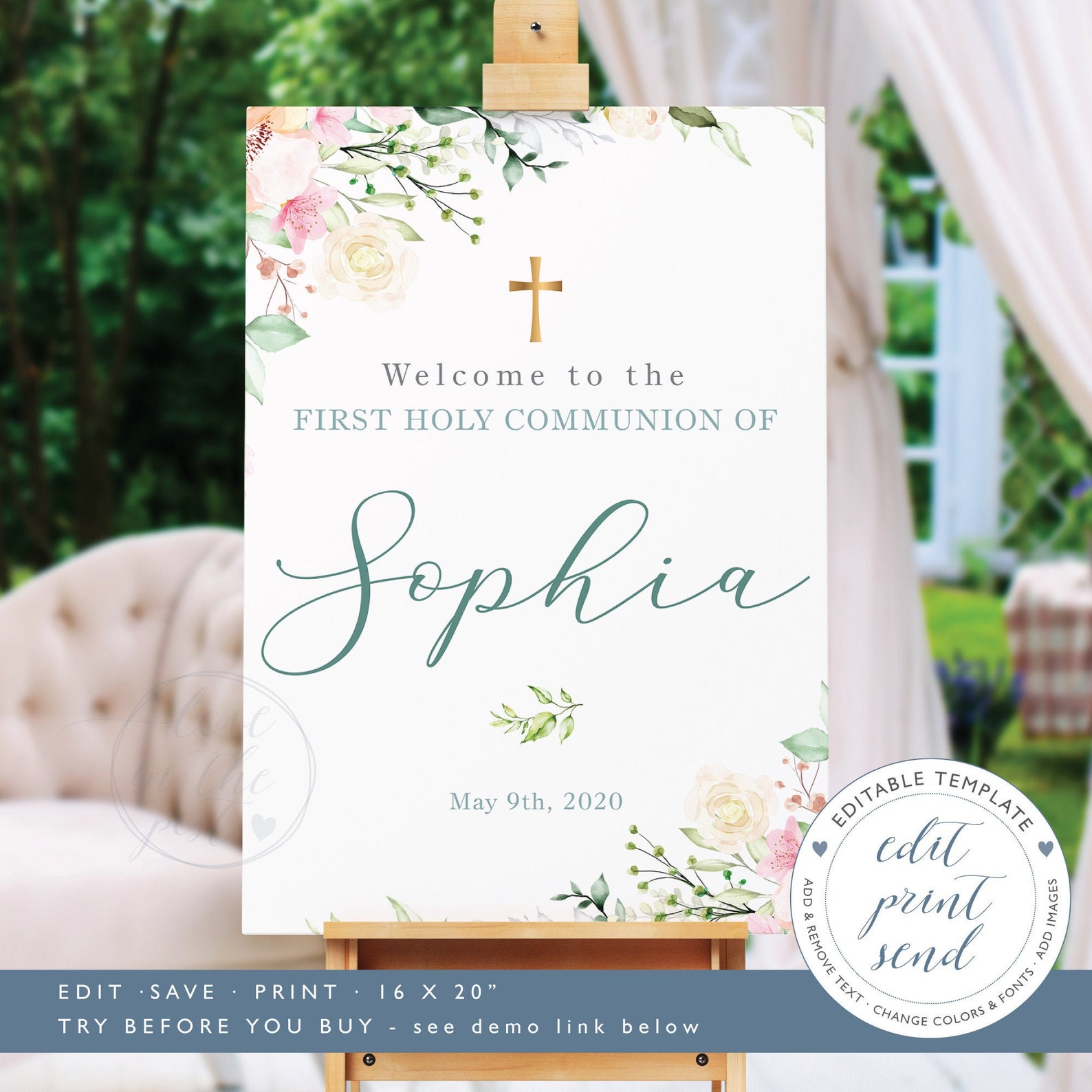 Communion Welcome Sign Template First Holy Communion Welcome - Etsy