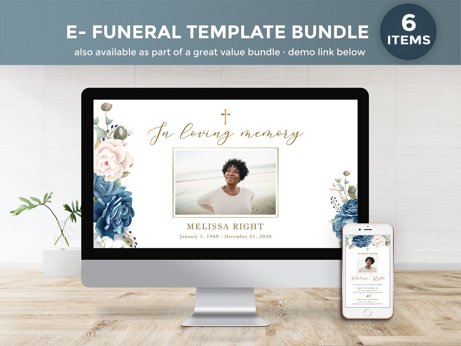 Virtual funeral background ZOOM template for virtual memorial | Etsy