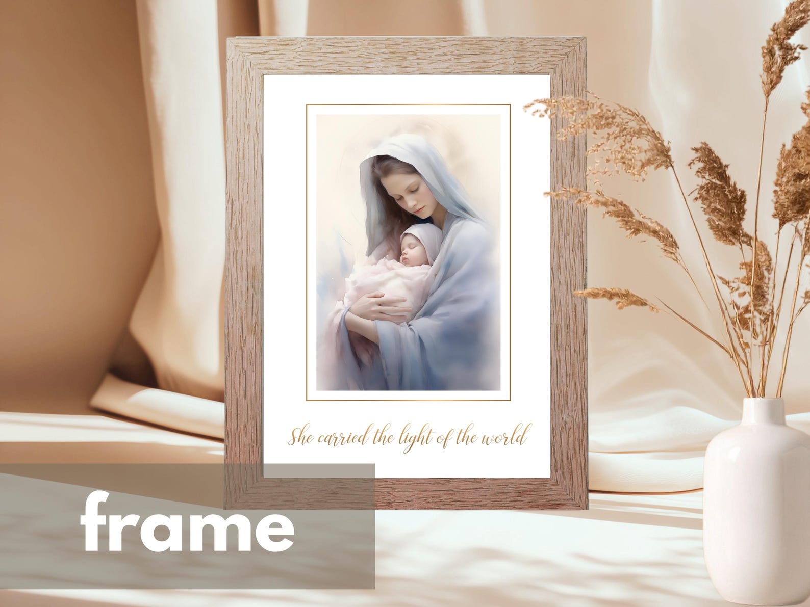 Christmas Card Editable Template | Personalized Christian Art Greeting ...
