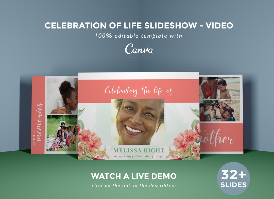 Funeral Slideshow Template With Magnolias, Memorial Video Template ...