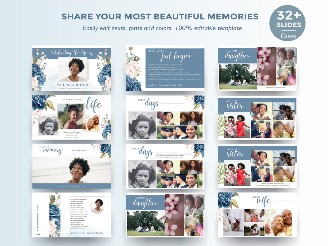 Editable Funeral Slideshow Template, Memorial Video Template, Life ...